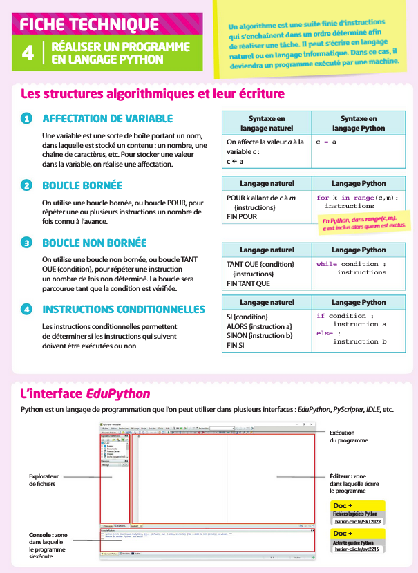 E.N. Travailler des compétences en SVT au lycée en programmant avec le langage Python - Initiation